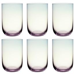 Longdrinkglas "Longdrinkbecher Like Glass 385 ml 6er Set", bunt (pearl), 6 tlg., Glas, LIKE. BY VILLEROY & BOCH, Trinkgef&auml;&szlig;e, Longdrinkglas