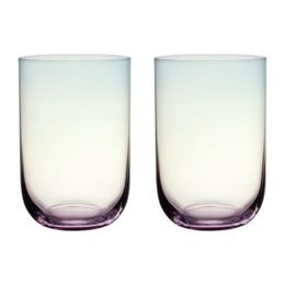 Longdrinkglas "Longdrinkbecher Like Glass 385 ml 2er Set", bunt (pearl), 2 tlg., Glas, LIKE. BY VILLEROY & BOCH, Trinkgef&auml;&szlig;e, Longdrinkglas