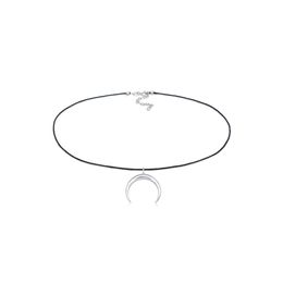 Choker Elli "Halskette Choker Nylon Halbmond Sichel 925 Silber" Gr. 36, silber, Halsketten, Damen, ohne Stein, Silber 925 (Sterlingsilber), Choker