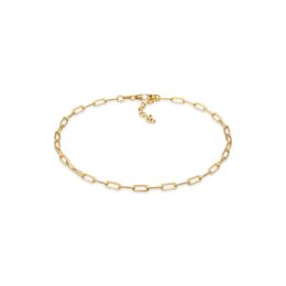 Fu&szlig;kette Elli "Fu&szlig;schmuck Glieder Oval Basic Chain Optik 925 Silber" Gr. 22, gold, Fu&szlig;ketten, Damen, Silber 925 (Sterlingsilber), Fu&szlig;kette
