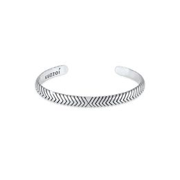 Armreif Kuzzoi "Armband Herren Armreif Oxidiert Verstellbar 925 Silber" Gr. 190, silber, Armb&auml;nder, Herren, Silber 925 (Sterlingsilber), Armreif