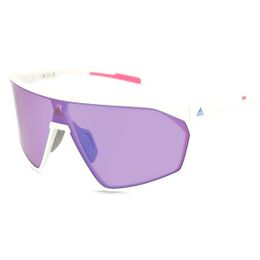 Adidas SP0073 | Unisex-Sonnenbrille | Fassung: Vollrand, Quadratisch, Acetat Spritzguss, Wei&szlig; | Glasfarbe: Blau Spiegel Blau
