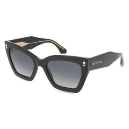 Etro 0090/S | Damen-Sonnenbrille | Fassung: Vollrand, Eckig, Acetat, Schwarz | Glasfarbe: Grau