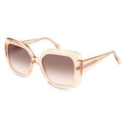 Fielmann MC 645 SUN FA FIONA | Damen-Sonnenbrille | Fassung: Vollrand, Quadratisch, Propionat, Rose Transparent | Glasfarbe: Braun Verlaufend