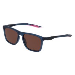 Puma PU0376S | Herren-Sonnenbrille | Fassung: Vollrand, Quadratisch, Kunststoff, Blau Matt | Glasfarbe: Braun