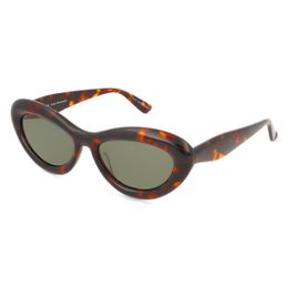 Fielmann LN 083 SUN FA ALBA | Damen-Sonnenbrille | Fassung: Vollrand, Cat Eye, Acetat Extrudiert, Havanna Dunkel | Glasfarbe: Gr&uuml;n