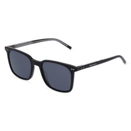 Tommy Hilfiger TH 1938/S | Herren-Sonnenbrille | Fassung: Vollrand, Quadratisch, Acetat, Schwarz Gl&auml;nzend | Glasfarbe: Grau