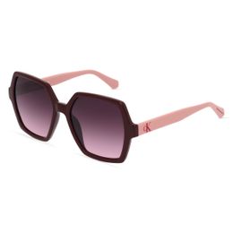 Calvin Klein Jeans CKJ21629S | Damen-Sonnenbrille | Fassung: Vollrand, Quadratisch, Kunststoff, Burgunder Gl&auml;nzend | Glasfarbe: Violett Verlaufend