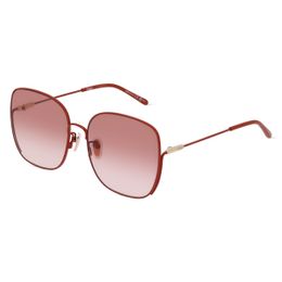 Chlo&eacute; Chlo&eacute; CH0170SA | Unisex-Sonnenbrille | Fassung: Vollrand, Quadratisch, Metall, Burgunder Gl&auml;nzend | Glasfarbe: Rose Verlaufend