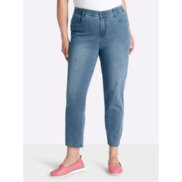 sheego Damen Skinny Jeans, Blau, Gr. 56, Straight, Material: Baumwolle