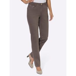 WITT Damen Jeans in Twill-Stretch-Qualit&auml;t, dunkeltaupe, Gr&ouml;&szlig;e 20