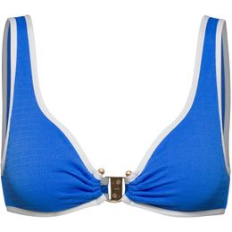 Seafolly Beach Bound Ring Front Tank Bikini Oberteil Damen - Gr&ouml;&szlig;e 40 - blau