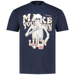 Jack & Jones Gro&szlig;e Gr&ouml;&szlig;en Jack&Jones T-Shirt mit Motiv-Print Farbe marine Gr&ouml;&szlig;e: 4XL