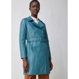 bonprix Leder-Trenchcoat aus Lammnappa, petrol, Gr.48, stilvoller Leder-Trenchcoat, aus Nappaleder