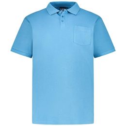 Gro&szlig;e Gr&ouml;&szlig;en North Poloshirt aus Baumwolle Farbe mittelblau Gr&ouml;&szlig;e: 3XL