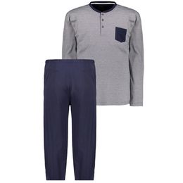 Herren Gro&szlig;e Gr&ouml;&szlig;en | Ceceba Langer Pyjama mit Serafinokragen Farbe marine Gr&ouml;&szlig;e: 60/62