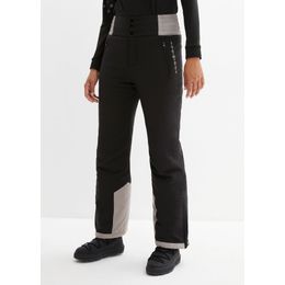 bonprix Ski Thermo-Funktionshose mit High Waist Bequembund wasserdicht, schwarz, Gr.50, wasserdichte Skihose mit High-Waist Gummitbund und verschlie&szlig;baren Fleecetaschen, Straight Fit