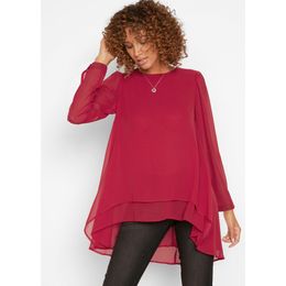 bonprix Vokuhila Long-Tunika, rot, Gr.40, elegante Vokuhila Long-Tunika