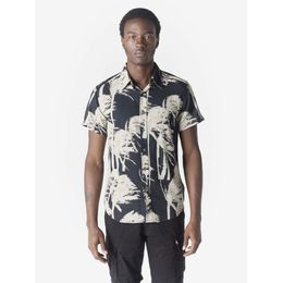 KOROSHI Button Up Shirt male size L Light grey / Black