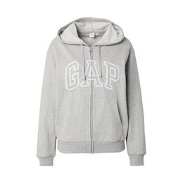 GAP Sweatjacke 'HERITAGE' Damen Gr&ouml;&szlig;e L graumeliert / wei&szlig;