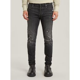 G-Star Raw G-STAR Damen 5-Pocket-Jeans "3301 Slim Jeans"worn in schwarz metal restorot, Gr. 27, Obermaterial: 74% Baumwolle, 25% Baumwolle, 1% Elasthan, Jeans