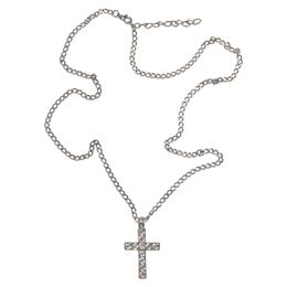 Urban Classics Damen Edelstahlkette "Urban Classics Unisex Diamond Cross Necklace", onesize, Zink, silber, Zink, Halsketten