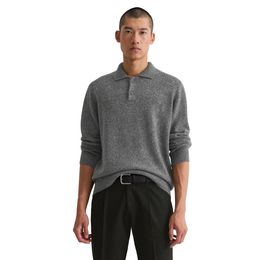 Marc O'Polo MARC O'POLO Herren Strickpullover "aus weichem Woll-Viskose-Mix"graphic grau melange, Gr. S, unifarben, Obermaterial: 31% Wolle, 29% Schurwolle, 20%