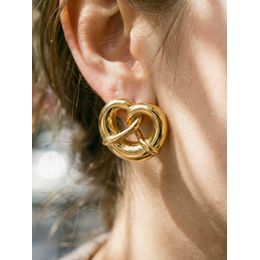 Nemomatheo Ohrringe 'Pretzel Chic &ndash; Spielerische Statement-Ohrstecker' Damen Gr&ouml;&szlig;e 2.5 cm x 2.5 cm gold