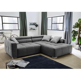 Jockenh&ouml;fer Ecksofa, B:280cm H:96cm T:231cm, grau, JOCKENH&Ouml;FER GRUPPE, Wohnzimmer, Sofas, "Salerno L-Form, B: 280 cm", im Big-Sofa-Style, mit Kopfteilverstellung