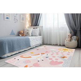 Kinderteppich Obsession, B:160cm H:8mm L:230cm, rosa, Polyester, Teppiche, "Magic Kids ML 101", niedliches Pferde Motiv, waschbar, Kinderzimmer