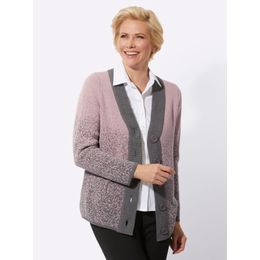 CLASSIC Damen Strickjacke, lila, Gr. 44, gemustert, mehrfarbig, 70% Polyacryl, 30% Wolle, Strickjacken
