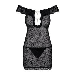 Obsessive Neglig&eacute;e 'Chemise Diamond' Damen Gr&ouml;&szlig;e 40/42 schwarz