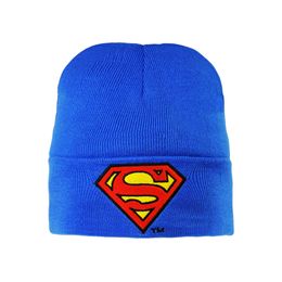 logoshirt Strickm&uuml;tze 'Superman &ndash; Logo' Herren Gr&ouml;&szlig;e One Size blau / gelb / rot