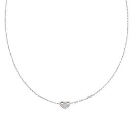Emporio Armani Damen Kette mit Anh&auml;nger "Schmuck Geschenk Silber 925 Herz", Silber 925 (Sterlingsilber), L: 45 B: 1mmsilberfarben, kristallwei&szlig;,