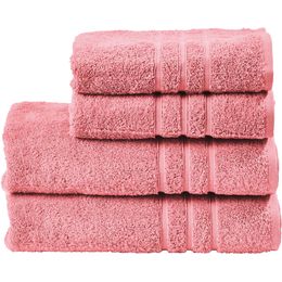 Handtuch Set done., rosa, Walkfrottier, Obermaterial: 100% Baumwolle, Handt&uuml;cher, "Daily Uni", saugf&auml;higes Walkfrottier, in verschiedenen Set