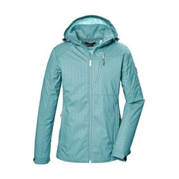 Killtec Damen Softshelljacke "KOS 121 WMN SFTSHLL JCKT GRPHIC", blau, Gr. 38, Oberseite: 100% Polyester;R&uuml;ckseite: 100% Polyester;Futter: 100%