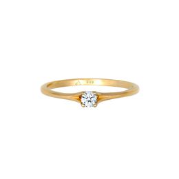 Elli DIAMONDS Damen Verlobungsring "Diamant Wei&szlig; Brillantschliff (0.06ct) 585 Gelbgold", 54mm, 0,06 P1 = bei 10-facher Vergr&ouml;&szlig;erung erkennbare
