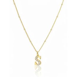 Hey Happiness Necklace 'Letter S' female Gold size Onesize
