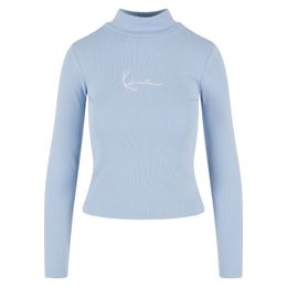 Karl Kani Damen Longpullover "Karl Kani Damen KW213-063-1 Small Signature Rip Turtle Neck"light blau, Gr. XS, 95% Baumwolle, 5% Elasthan, Pullover