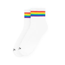 American Socks F&uuml;&szlig;linge 'Rainbow Pride' Damen Gr&ouml;&szlig;e 19/47 wei&szlig;