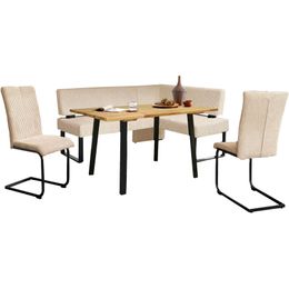 Eckbankgruppe OTTO HOME, B:180cm H:89cm T:140cm, wei&szlig;, FSC-zertifizierter Holzwerkstoff, FSC-zertifiziertes Massivholz, Metall, Polyester, Esszimmer,