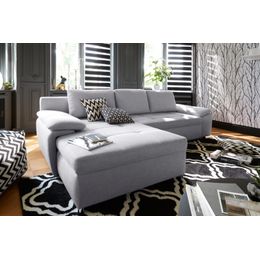Ecksofa Home Affaire, B:270cm H:82cm T:90cm, silber, Struktur fein (95% Polyester, 5% Polyamid);Luxus-Microfaser ALTARA NUBUCK (100%