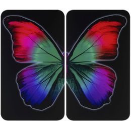 Wenko Herd-Abdeckplatte "Universal Modell Butterfly by Night", B/H/L: 30cm x 1,8cm x 52cm, 2 Stk., bunt, Herdabdeckplatten, Herdabdeckung f&uuml;r alle