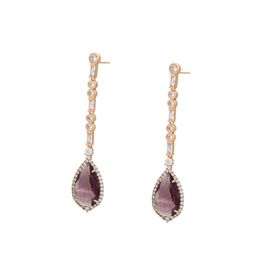 Gaya Ohrringe Damen Gr&ouml;&szlig;e One Size rosegold / aubergine