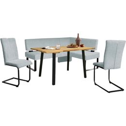Eckbankgruppe OTTO HOME, B:180cm H:89cm T:140cm, blau, FSC-zertifizierter Holzwerkstoff, FSC-zertifiziertes Massivholz, Metall, Polyester, Esszimmer,