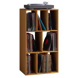 Standregal Vcm, B:60cm T:40cm, braun, Wohnzimmer, Regale, "Schallplattenregal Raumteiler LP Schaltino"