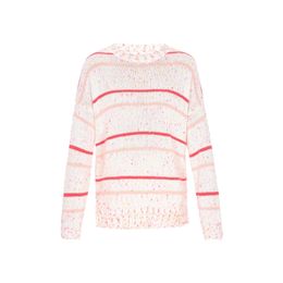 Kianna Pullover 'Fashion Look' Damen Gr&ouml;&szlig;e L hellgelb / rosa / himbeer / wei&szlig;