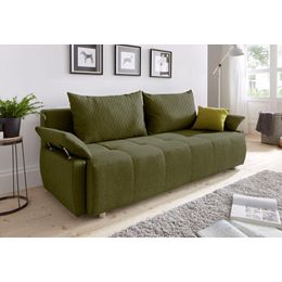 Schlafsofa Collection AB, B:212cm H:84cm T:96cmolive, Zierkissen: 100% Polyester;Struktur (100% Polyester);Kunstleder SOFTLUX;Microfaser PRIMABELLE