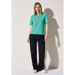 Cecil Damen Poloshirt, gr&uuml;n, Gr. XXL, unifarben, Web, 100% Baumwolle, Shirts, aus reiner Baumwolle