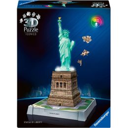 Ravensburger Kinder 3D-Puzzle "Iconics: Freiheitsstatue - mit Licht"bunt, Kunststoff, B:20,9cm H:37,1cm T:20,9cm, Puzzles, Made in Europe